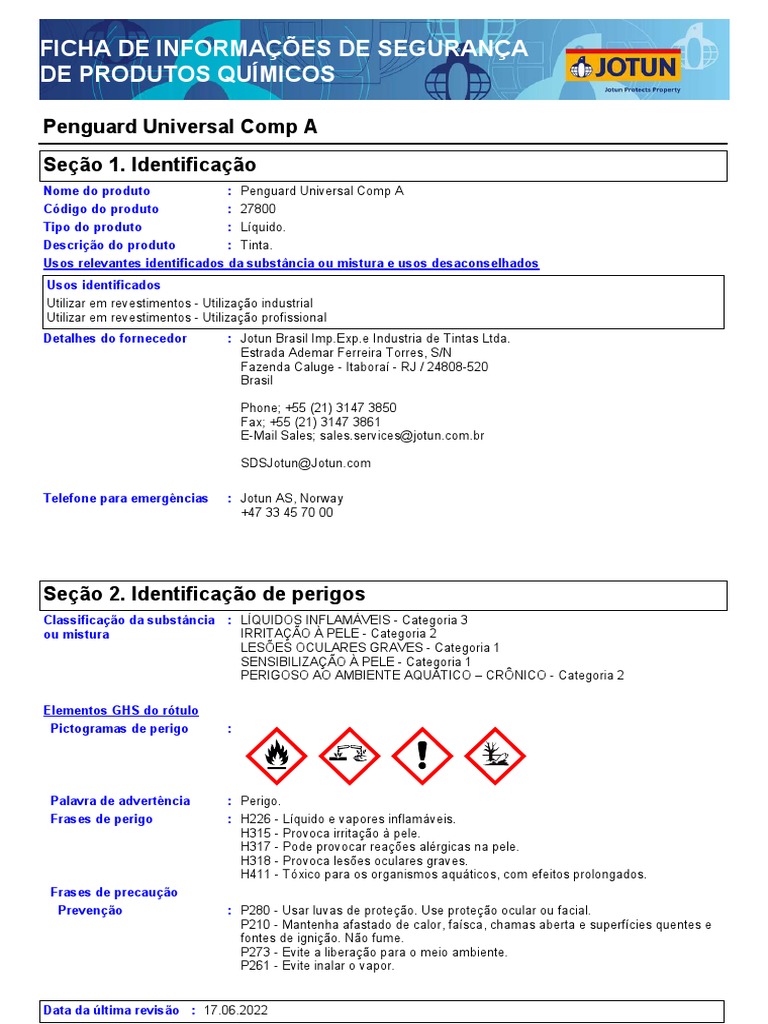 Penguard Universal Comp A 27800 | PDF | Desperdício | Primeiros socorros