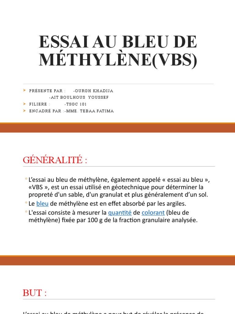 Essai Au Bleu de Méthylène | PDF