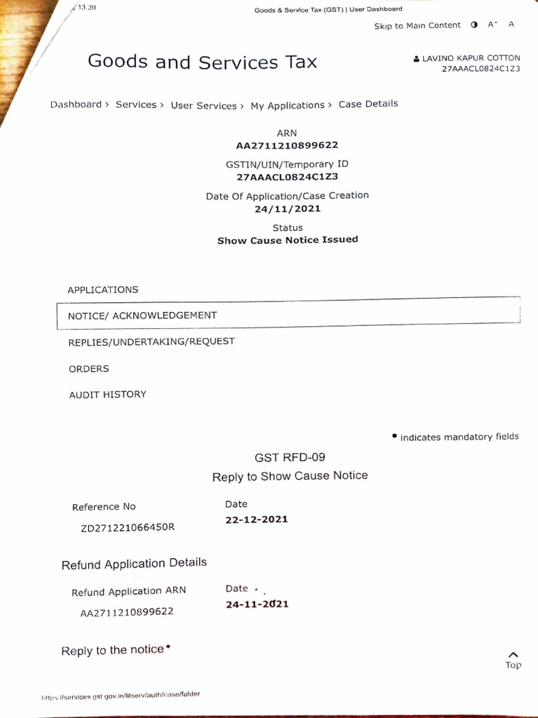 GST RFD-09 | PDF | Computing | Taxes