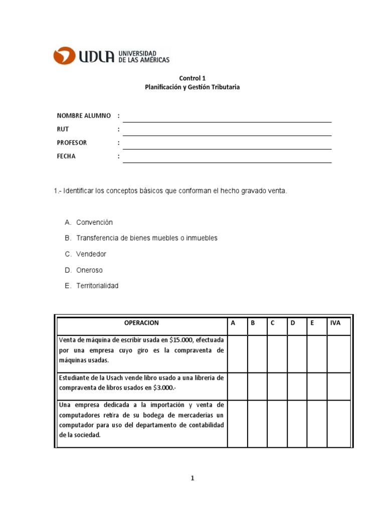 Control I | PDF | Impuesto al valor agregado | Economias