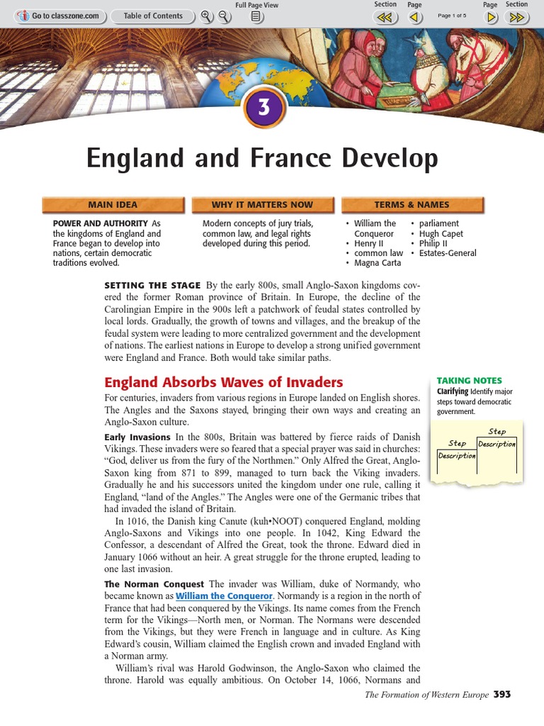 14.3 England and France Develop | PDF | Kingdom Of England | Capetian ...
