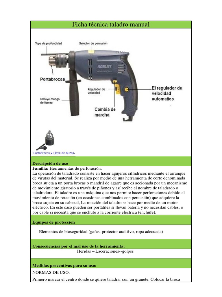 Taladro Manual | Descargar gratis PDF | Perforar | Herramientas