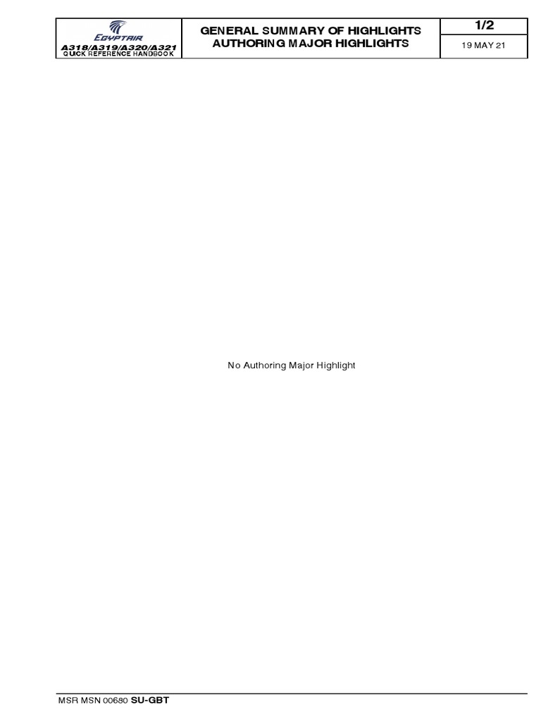 May 19, 2021 Quick Reference Handbook Updates for the A318/A319/A320 ...