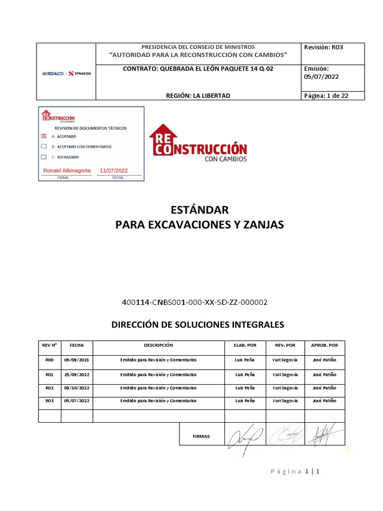 Anexo 26. Excavaciones y Zanjas | PDF | Agua