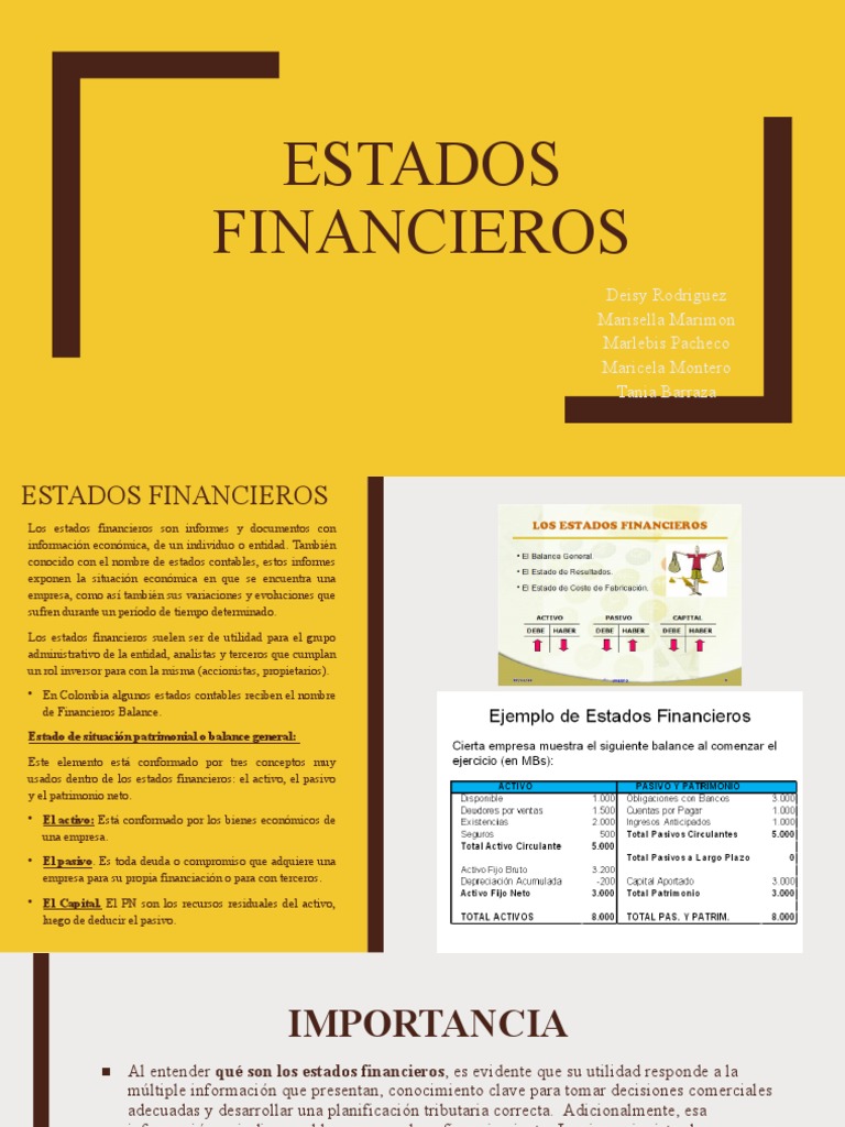 Estados Financieros Grupo 3 | PDF | Contabilidad | Business