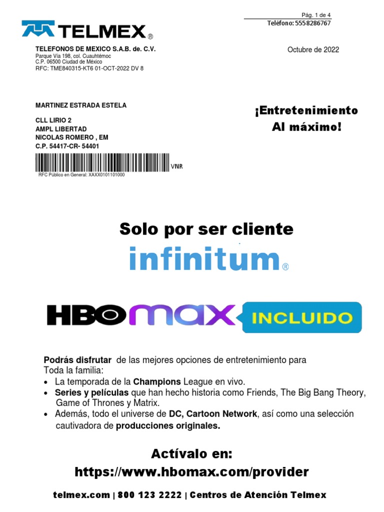 Telmex Recibo | PDF
