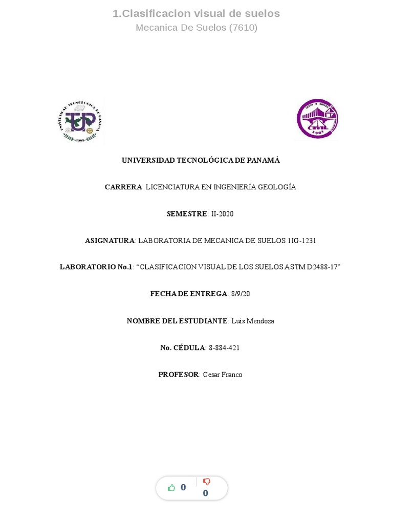 Clasificación Visual de Suelos ASTM D2488 | PDF | Mecánica de suelos ...
