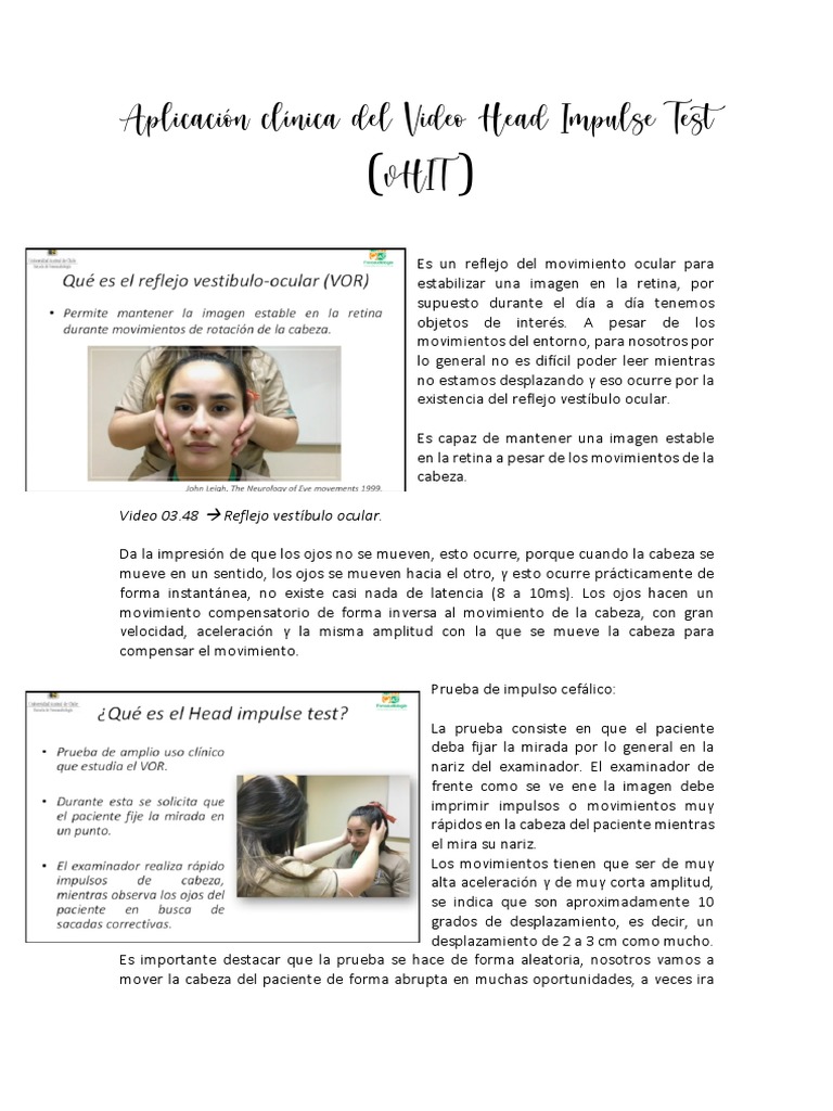 Aplicación Clínica Del VHIT | PDF | Visión