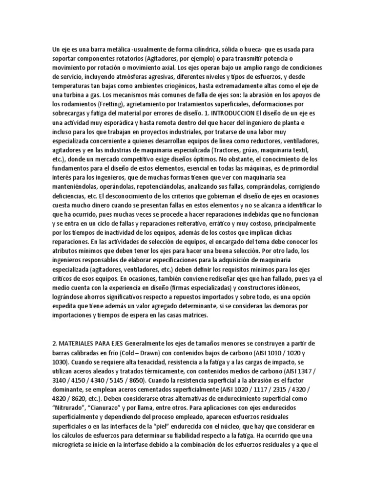 Ejes (Resistencia) | PDF | Fatiga (material) | Rodamiento (Mecánico)
