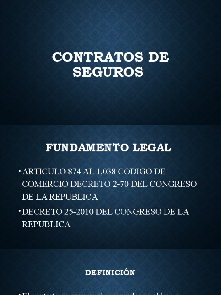 Contratos de Seguros | PDF | Póliza de seguros | Seguro