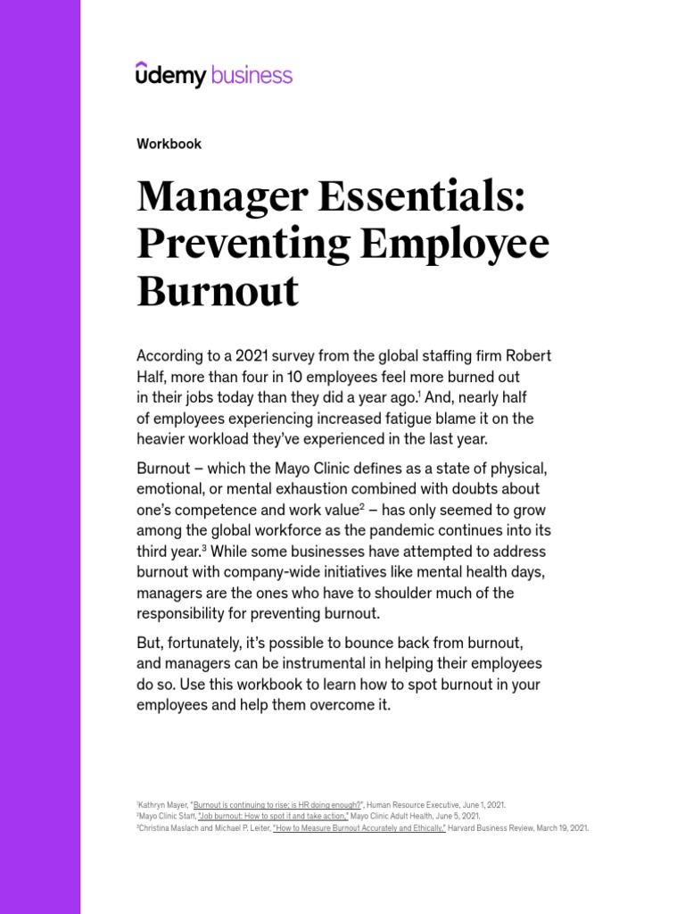 Preventing Employee Burnout | PDF | Occupational Burnout | Psychology