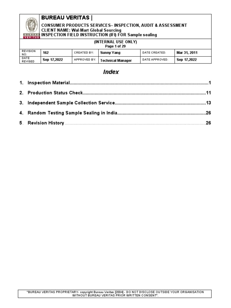 IFI Walmart Sample Sealing V162 17sep2022 | PDF | Business | Business ...
