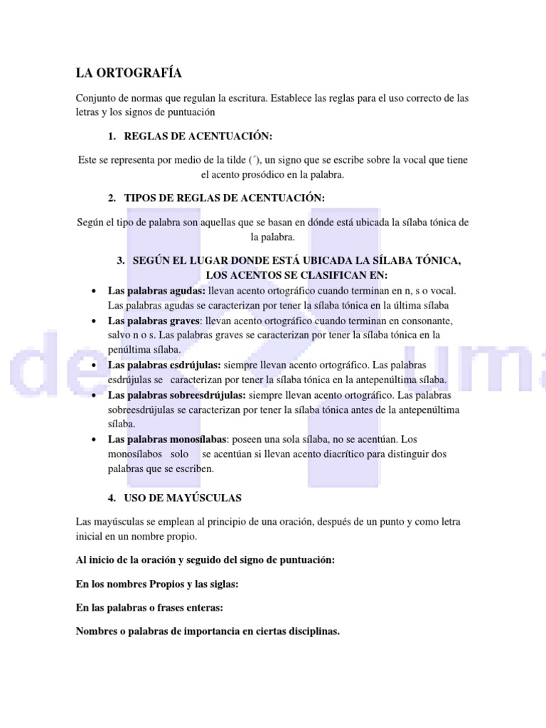 Mapa Conceptual Reglas Ortograficas | PDF