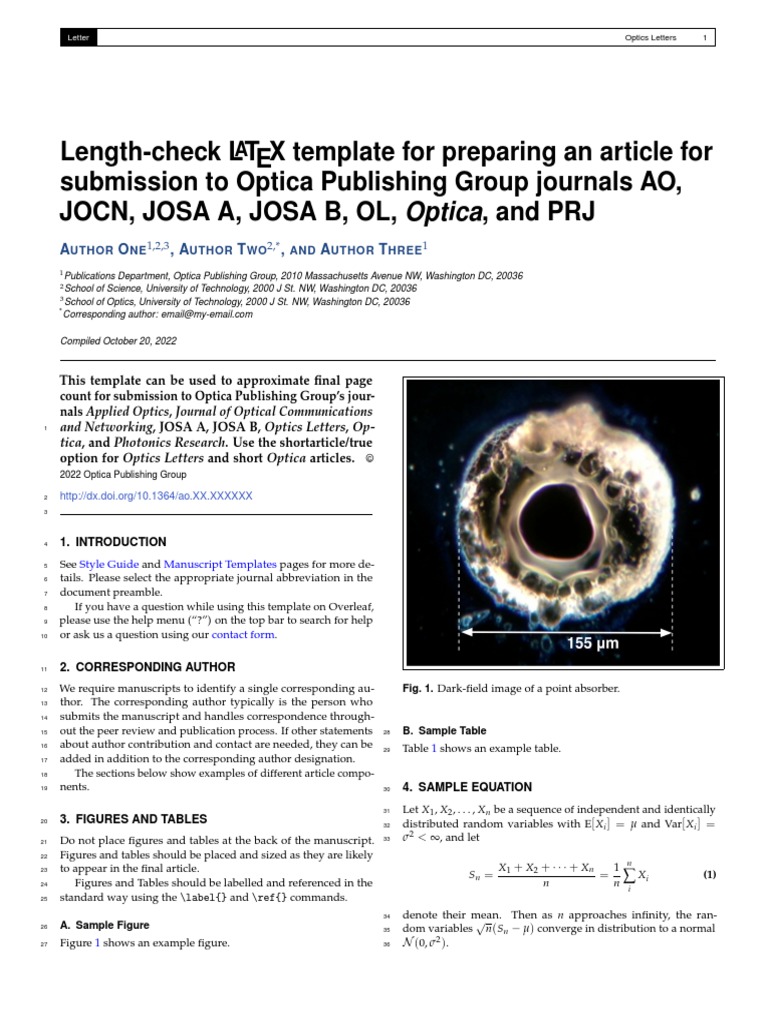 Length Check Latex Template For Preparing An Article For Submission To ...