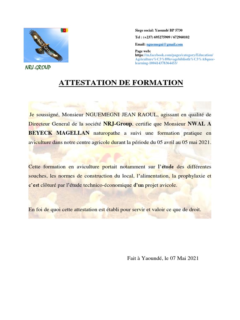 Attestation de Formation | PDF