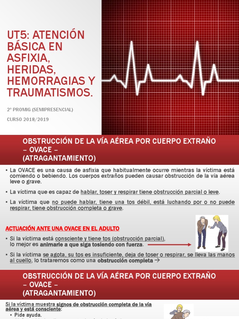 Ut5 Atención Básica en Asfixia, Heridas, Hemorragias y Traumatismos. Primeros Auxilios | PDF ...