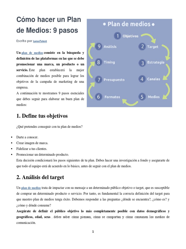 Cómo Hacer Un Plan de Medios | PDF | Publicidad | Marketing