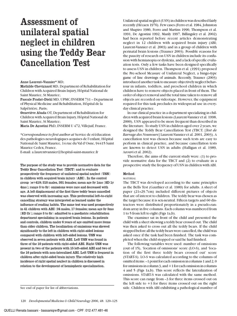 Teddy Bear | Download Free PDF | Traumatic Brain Injury | Handedness