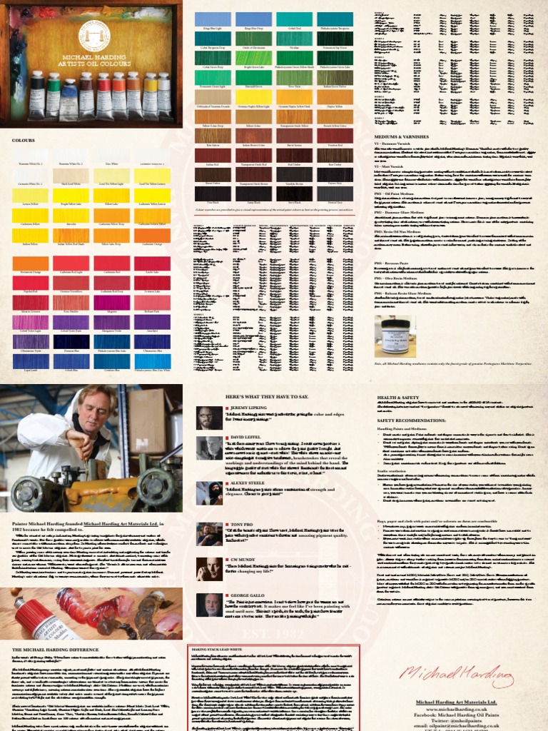 MichaelHarding Paint Colours and Materials Brochure | PDF | Varnish | Paint