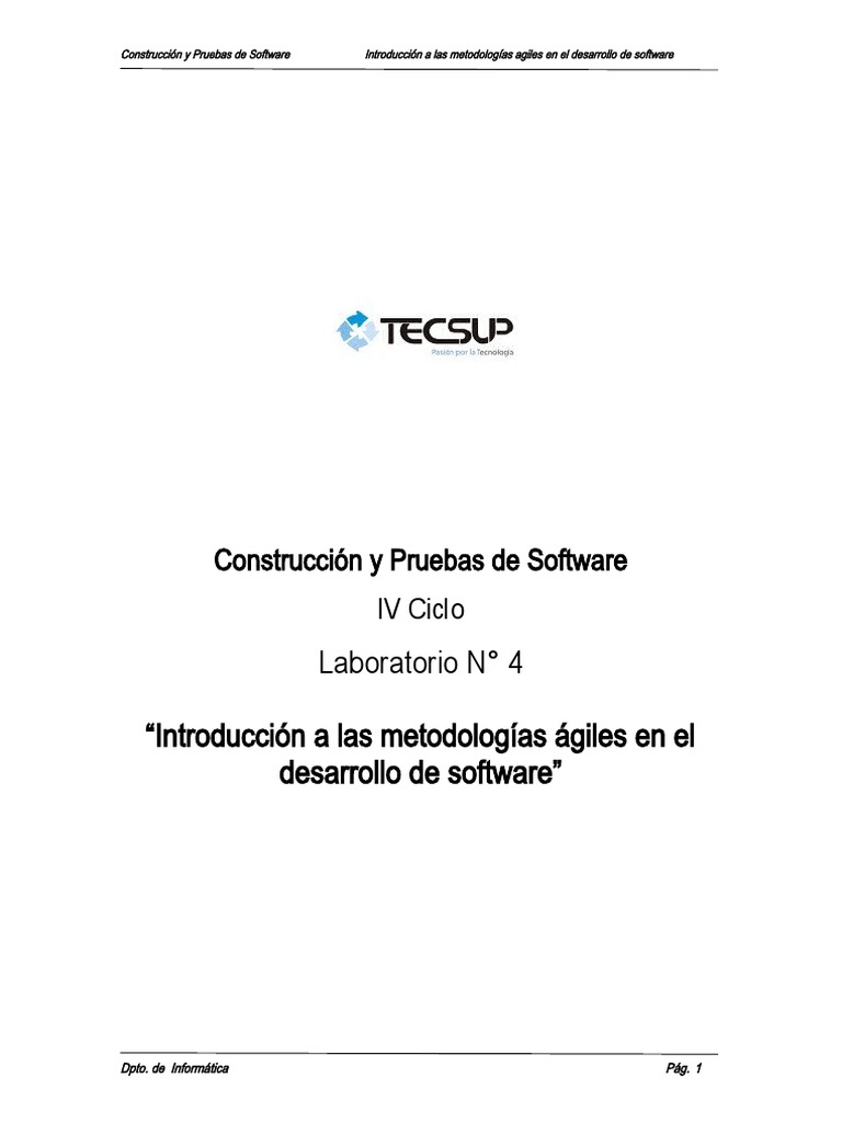 Lab04 - Introducción A Las Metodologías Agiles en El Desarrollo de ...