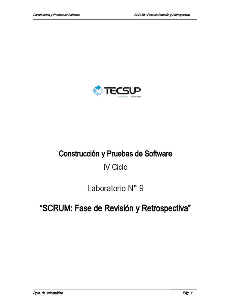 Lab09 - Fase de Revisión y Retrospectiva - SCRUM | PDF | Scrum ...