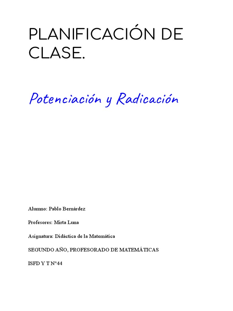 Clase Potenciación | PDF | Exponenciación | Multiplicación