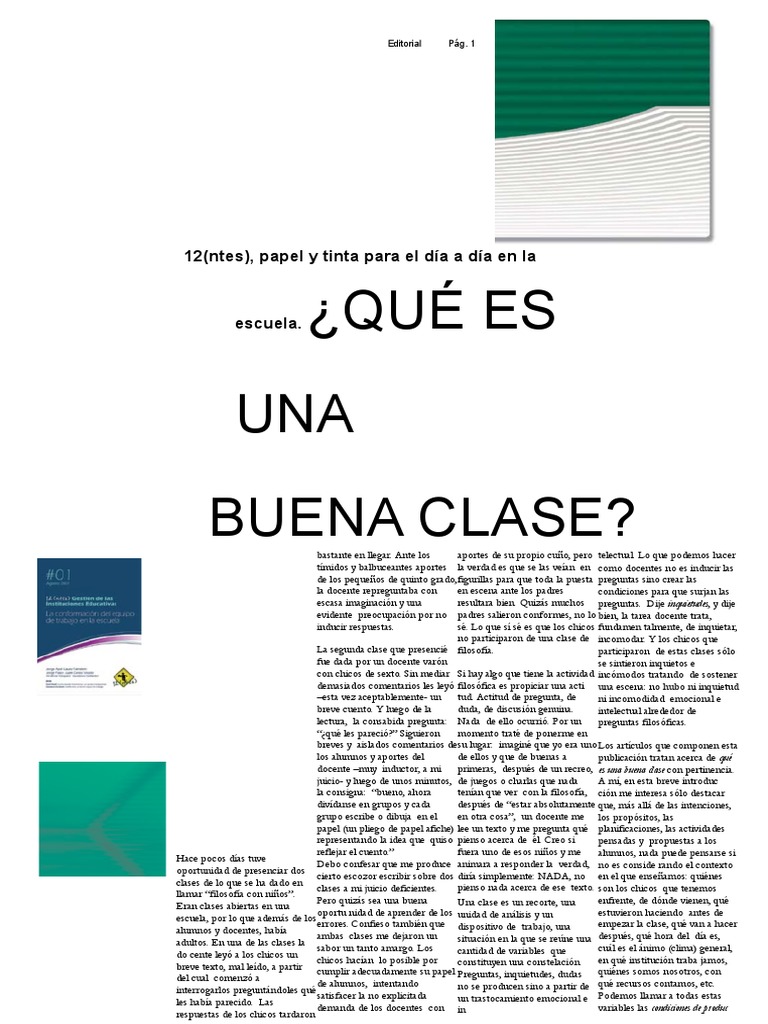 Que Es Una Buena Clase | PDF | Método de enseñanza | Maestros