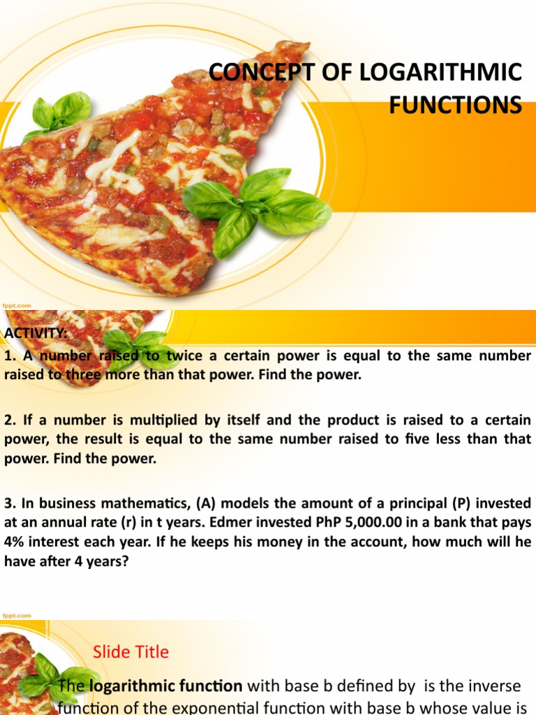 Logarithmic Functions Guide | PDF | Logarithm | Function (Mathematics)