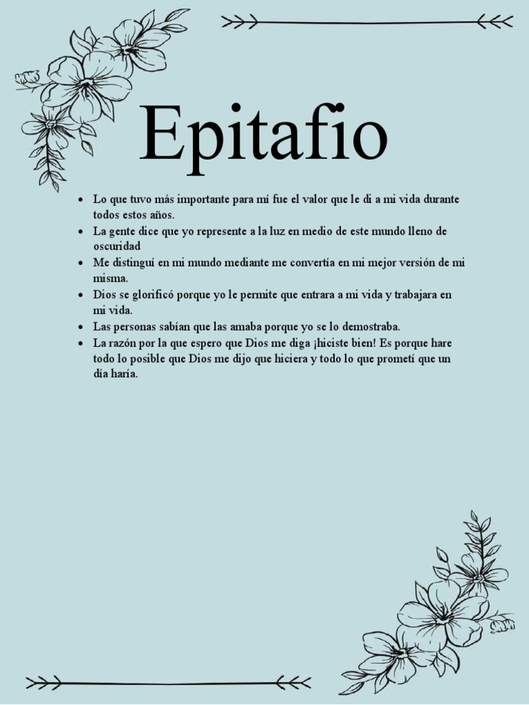 Epitafio | PDF | Religión y espiritualidad