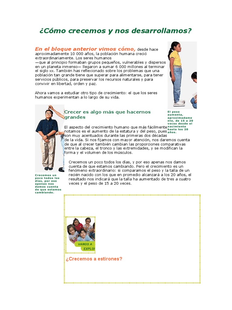 Crecimiento y desarrollo humano | PDF | Adultos | Vejez