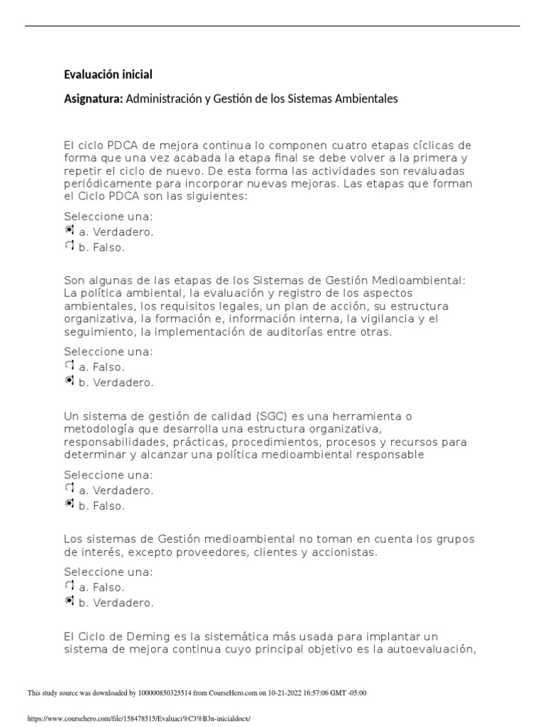 Evaluaci N Inicial | PDF | Economias | Business