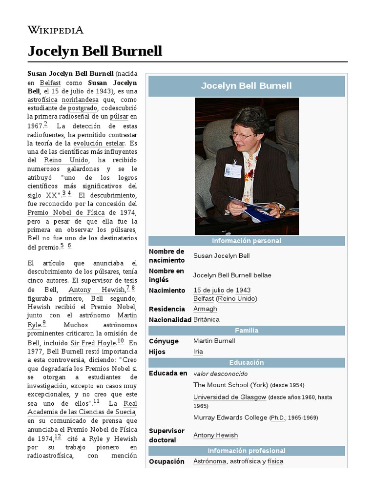Jocelyn Bell Burnell | PDF | Astronomía