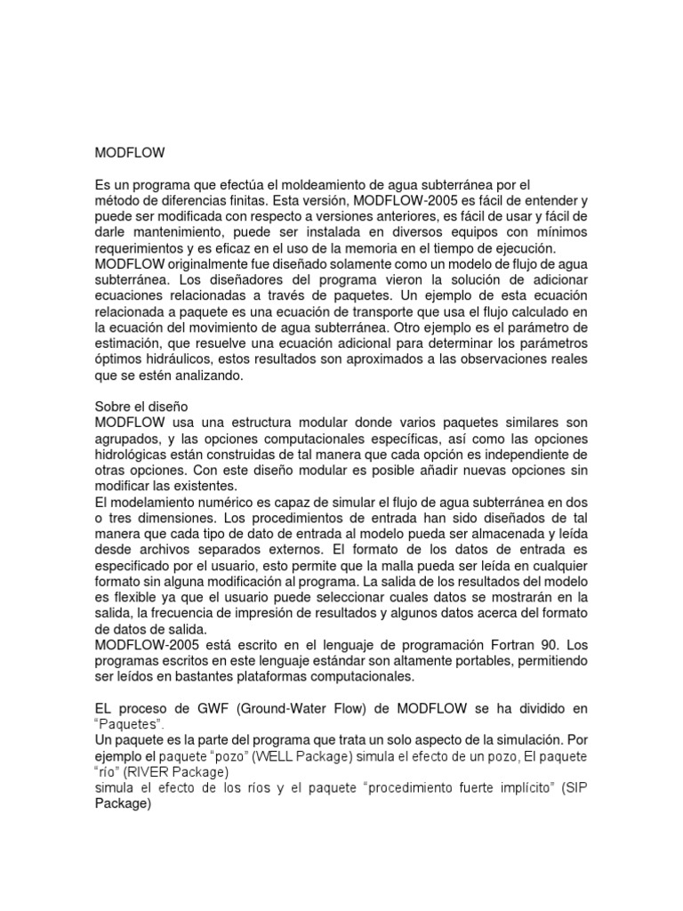 Modflow | PDF | Ecuaciones | Programación de computadoras