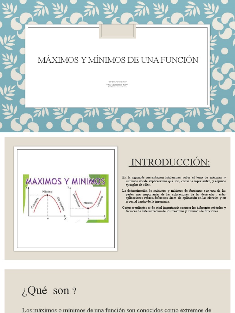 Equipo 2 Cálculo Diferencial | PDF | Máximos y mínimos | Función (Matemáticas)