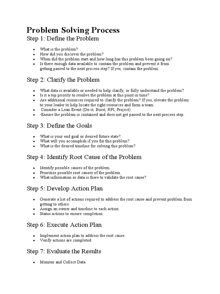 8-Step Problem Solving Guide | PDF
