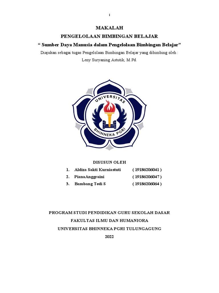 MAKALAH KELOMPOK 5-Sumber Daya Manusia Dalam Pengelolaan Bimbingan Belajar | PDF | Karier ...