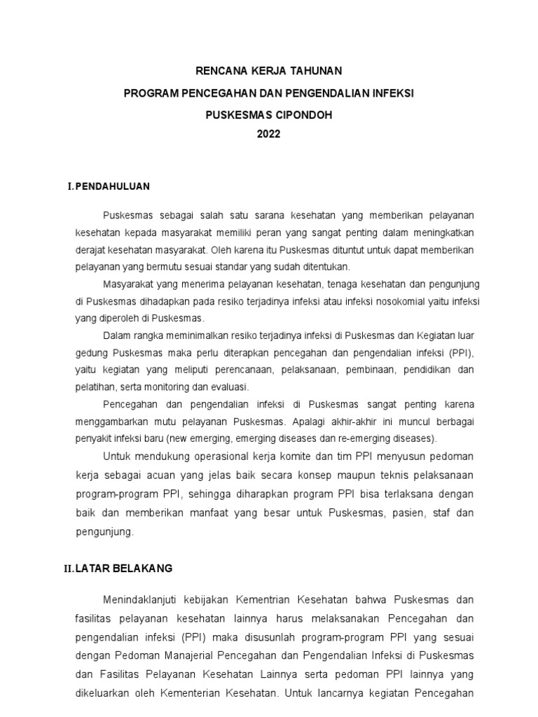 Rencana Kerja Ppi Tahun 2022 | PDF