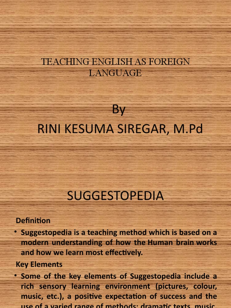 Teaching English As Foreign Language | PDF | Teaching Method | Language ...