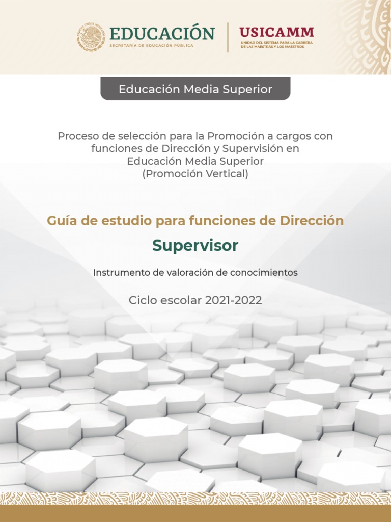 Guia Estudio Supervisor EMS 2021 | PDF | Prueba (evaluación) | México
