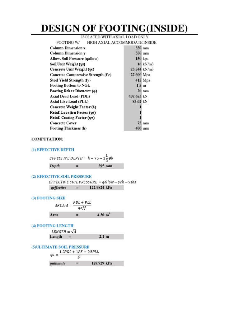 11 Design of Footing | PDF | Pascal (Unit) | Concrete