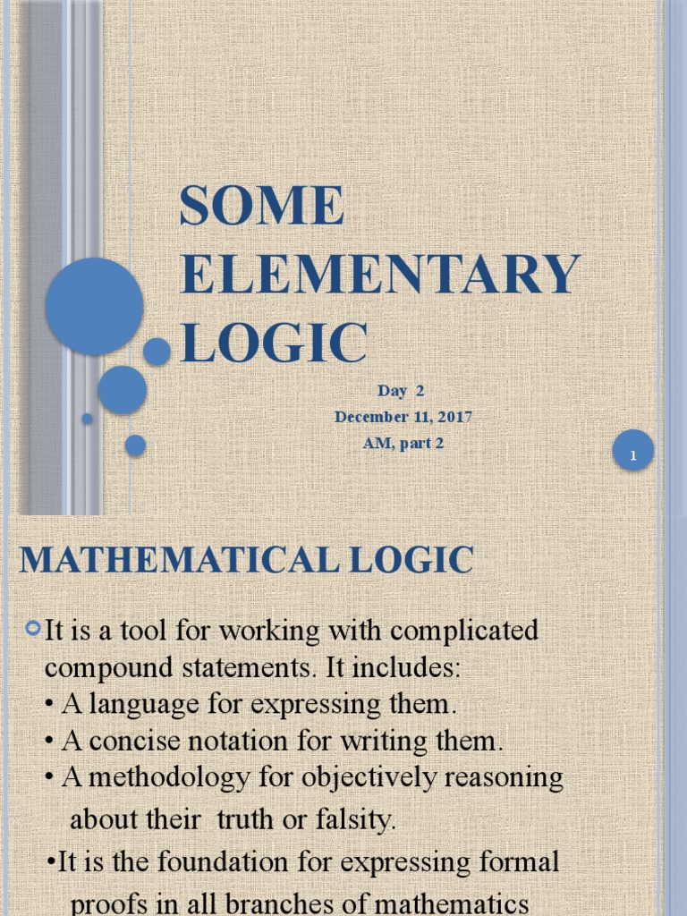 Some Elementary Logic | PDF | Logic | Truth Some Elementary Logic | PDF | Logic | Truth