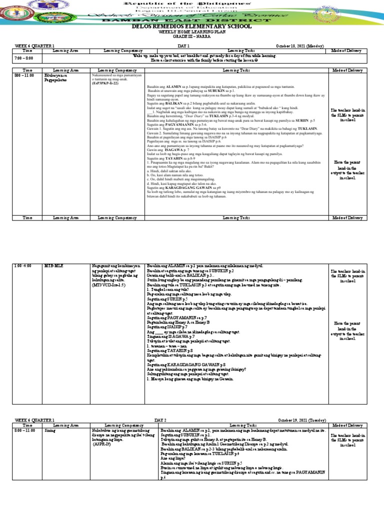 WHLP Week 6 Grade3 | PDF