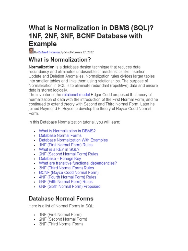 What Is Normalization in DBMS | Download Free PDF | Databases ... What Is Normalization in DBMS | Download Free PDF | Databases ...