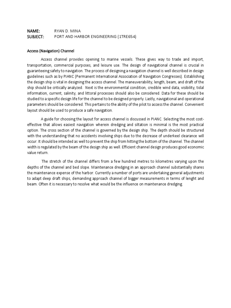 Access Channel Design in Port Engineering | PDF | Earthquakes | Ships