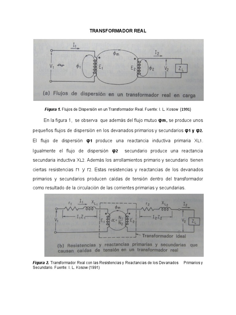 Transformador Real. | PDF | Transformador | Inductor