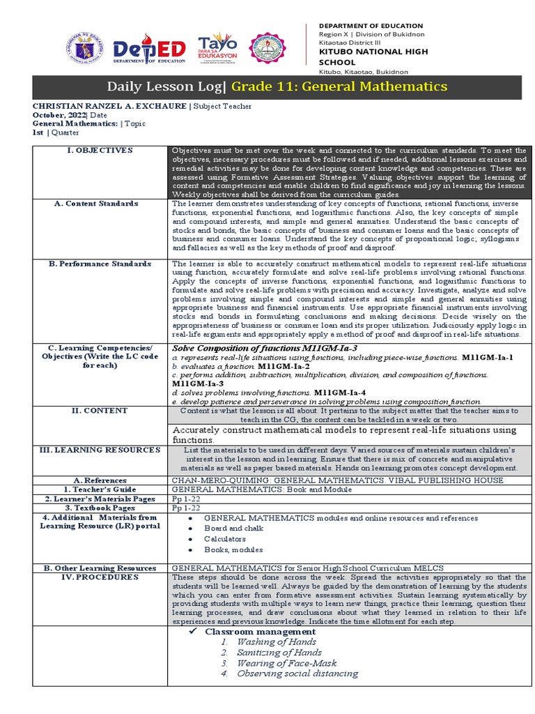 composition function LESSON PLAN | PDF | Teaching Method | Learning