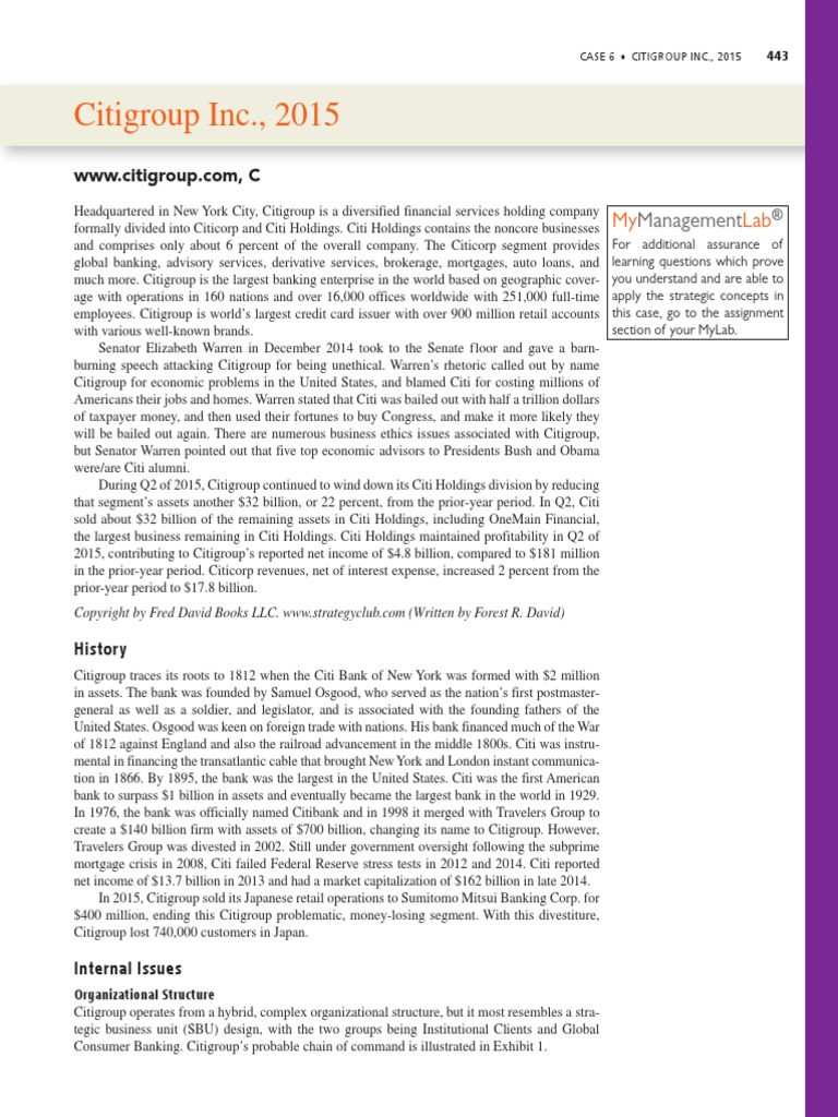 Citigroup Inc 2015 | PDF | Citigroup | Investment Banking