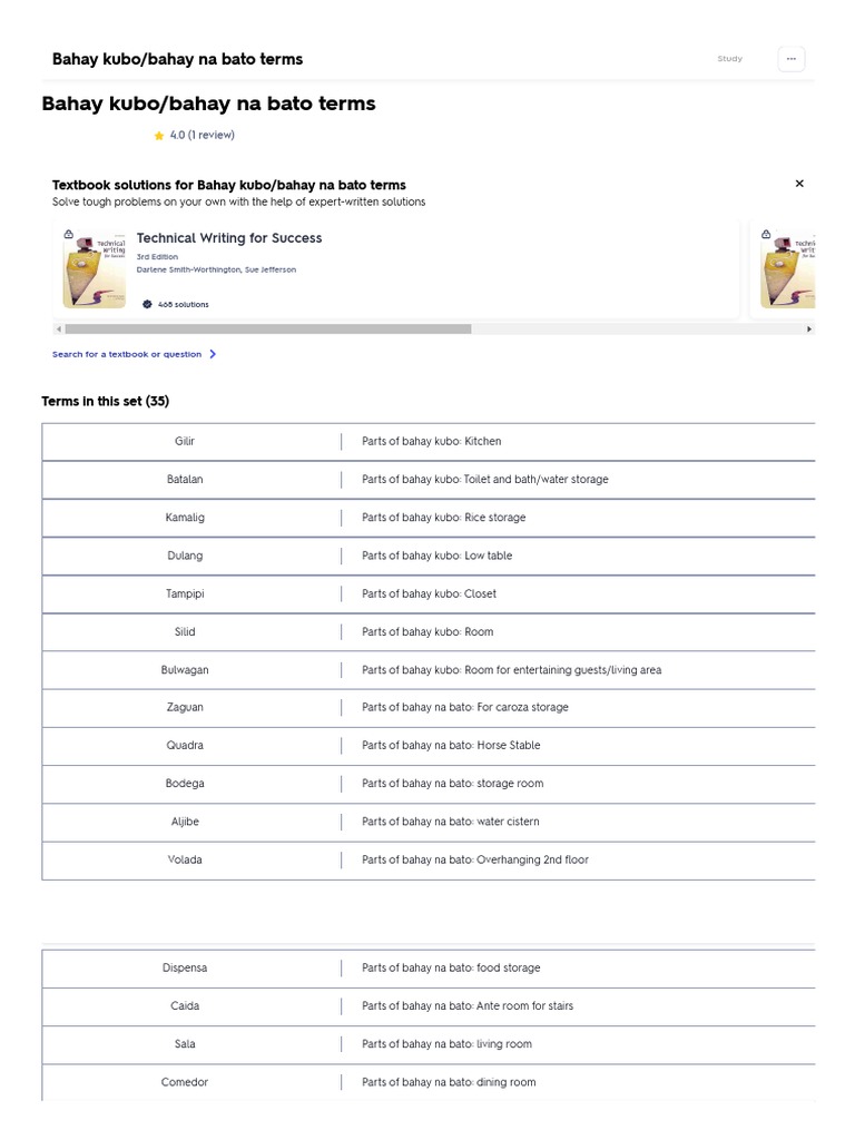 Bahay Kubo - Bahay Na Bato Terms | PDF | Houses | Structural Engineering