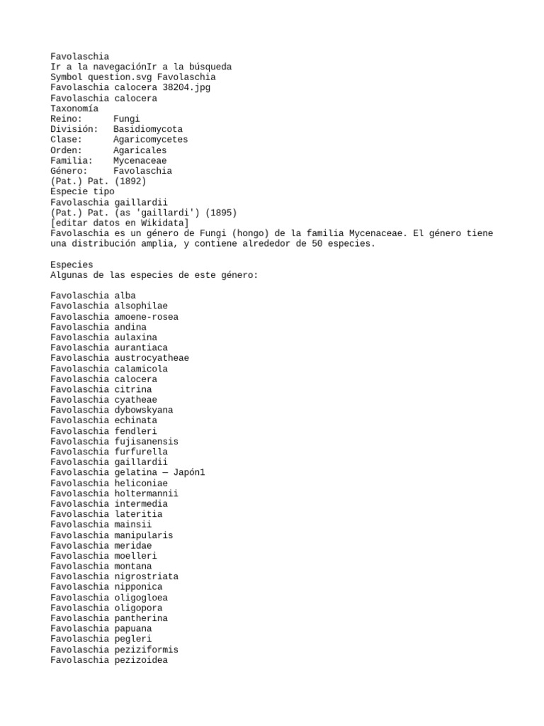 Favolaschia | PDF | Tipos de hongos | Organismos