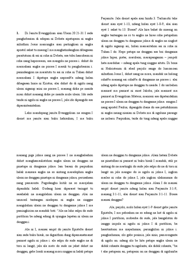 Marhobas Di Adopan Ni Debata | PDF